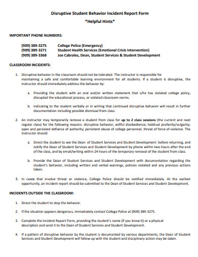 15+ Behavior Incident Report Templates - Google Docs, Word, Pages, PDF