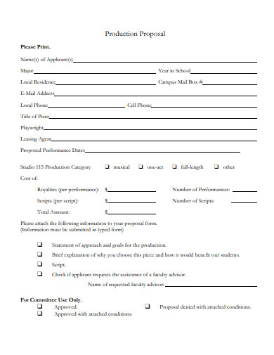 15+ Production Proposal Templates - PDF