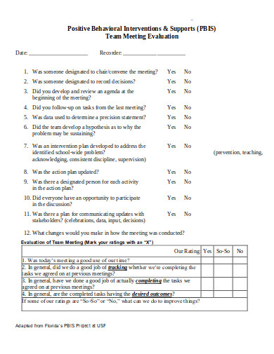 19+ Meeting Evaluation Templates - PDF