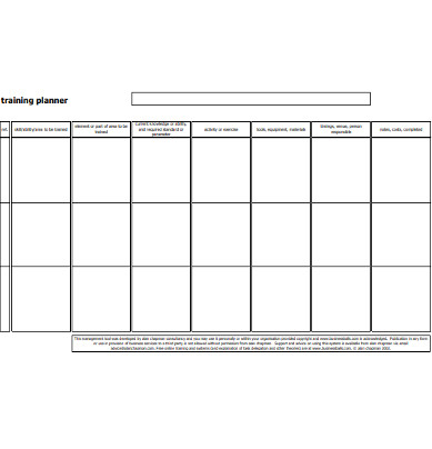 11+ Training Planner Templates - PDF