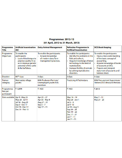 11+ Training Planner Templates - PDF