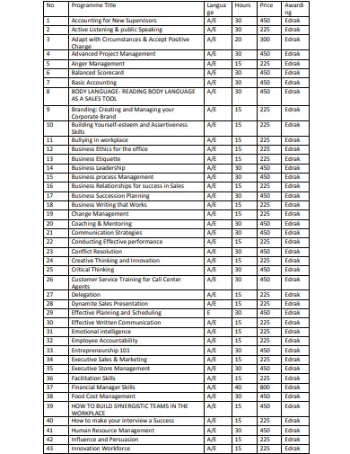 11+ Training Planner Templates - PDF