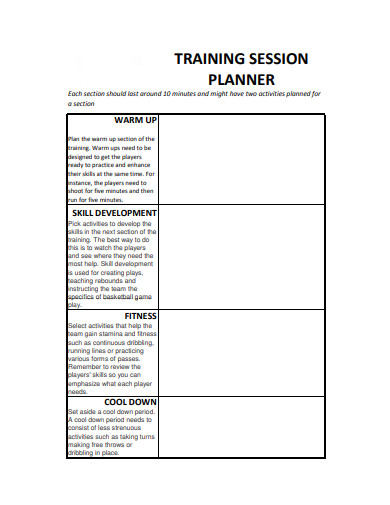 11+ Training Planner Templates - PDF