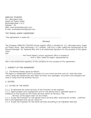 12+ Travel Agency Agreement Templates - PDF