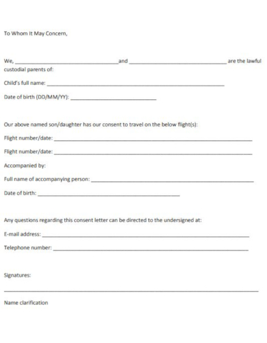 FREE 10 Travel Consent Letter Templates In PDF Free Premium Templates