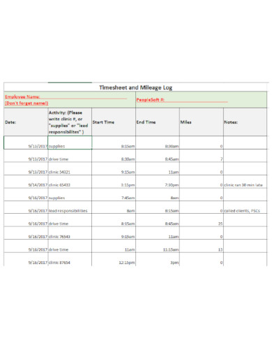 10+ Travel Timesheet Templates - PDF, Word