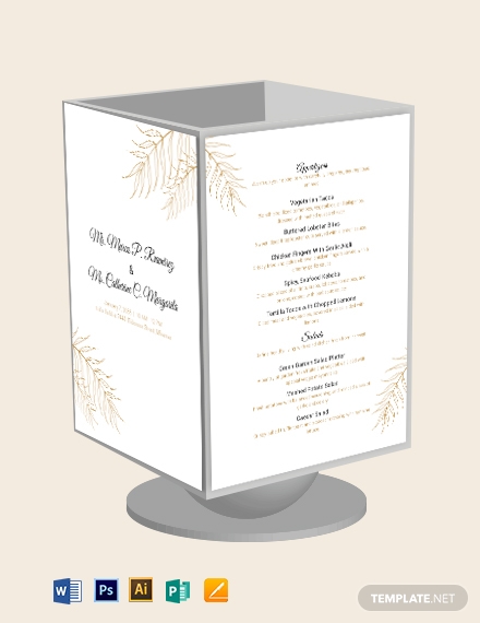 Table Tent Menu 11 Free Templates In PSD MS Word Publisher 