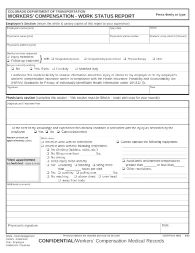 8+ Work Status Report Templates - PDF, DOC