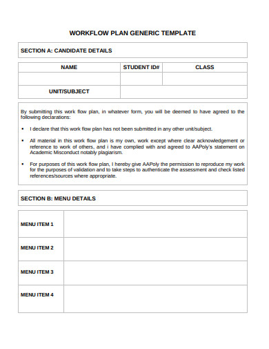 8+ Workflow Plan Templates- PDF