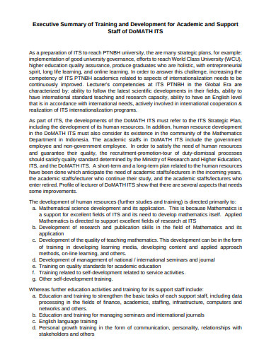 10+ Training Executive Summary Templates in PDF