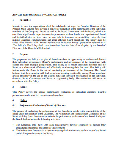 11 Performance Policy Templates In PDF DOC