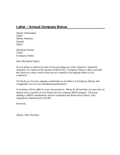 FREE 9+ Bonus Letter Templates in Google Docs | Word | Pages | PDF