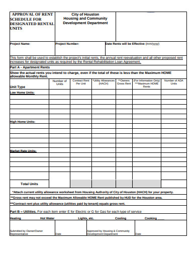9+ Rent Schedule Templates in Google Docs | Google Sheets | XLS | Word ...
