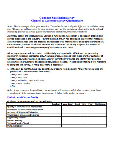 23+ Customer Questionnaire Templates in Google Docs | Pages | PDF | Word