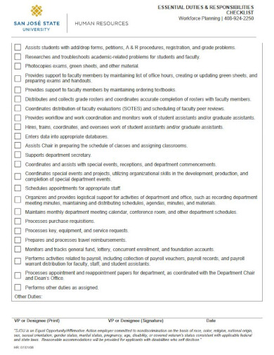 7+ Duties Checklist Templates - PDF, Word, Pages, Google Docs