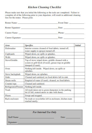 12+ Kitchen Checklist Templates - Google Docs, Word, Pages, PDF