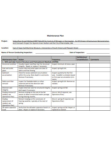 14 Maintenance Plan Templates In Google Docs Google Sheets Word 