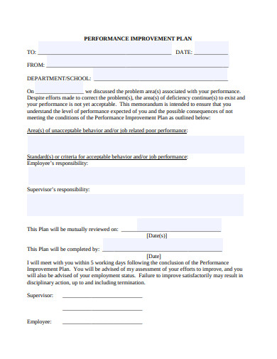 21+ Performance Improvement Plan Templates - Google Docs, Word, Pages, PDF