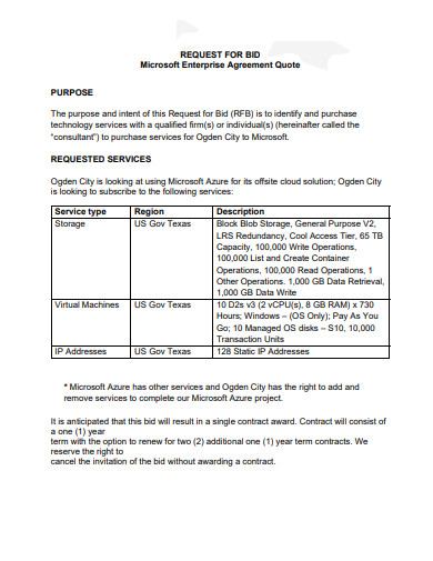 7+ Request for Bid Templates in PDF