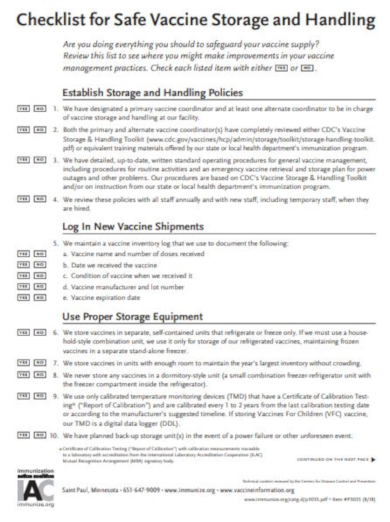 10+ Storage Checklist Templates - Google Docs, Word, Pages, PDF