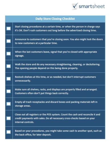 13+ Closing Checklist Templates - PDF, PSD, Google Docs, Word