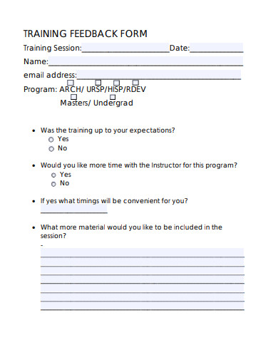 Free 19+ Training Feedback Form Templates in PDF | DOC