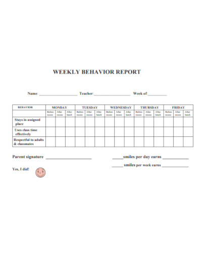 15+ Behaviour Report Templates in Google Docs | Word | Pages | DOC ...
