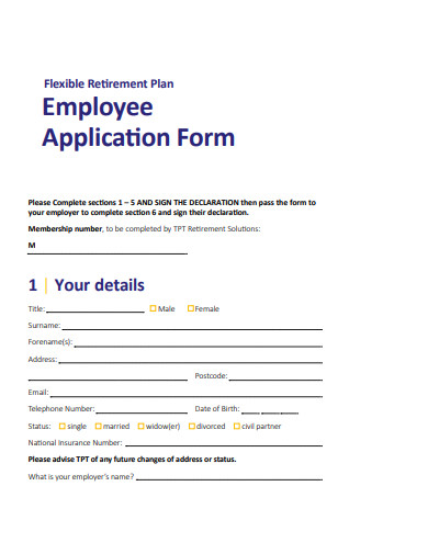 10+ Employee Application Form Templates in Word | Pages | PDF
