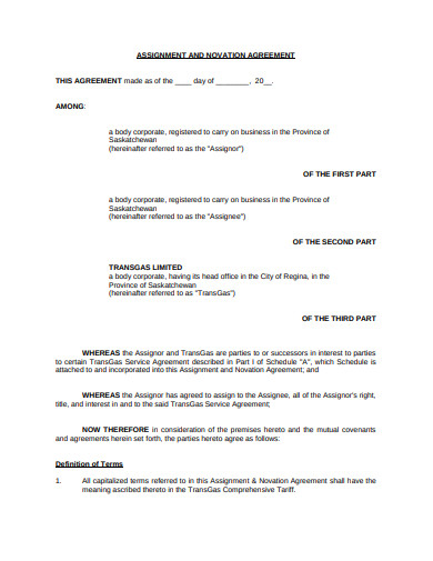 14+ Novation Agreement Templates - Google Docs, Word, Pages, PDF