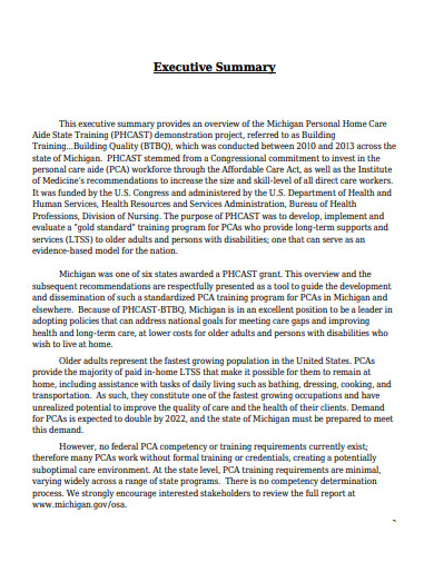 10+ Training Executive Summary Templates in PDF