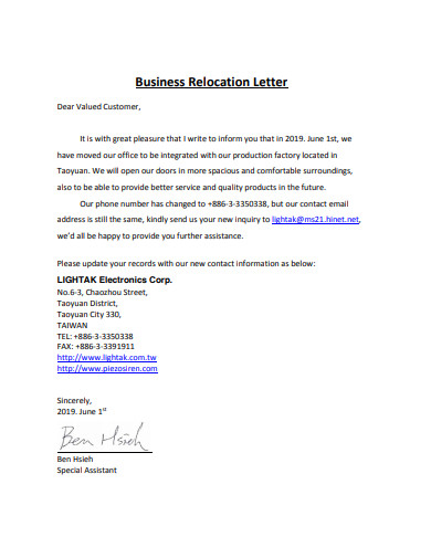 13+ Relocation Letter Templates in Google Docs | Word | Pages | PDF
