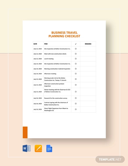 10+ Travel Checklist Templates - PDF