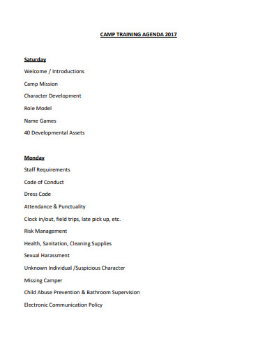 21+ Training Agenda Templates in Word | Pages | PDF