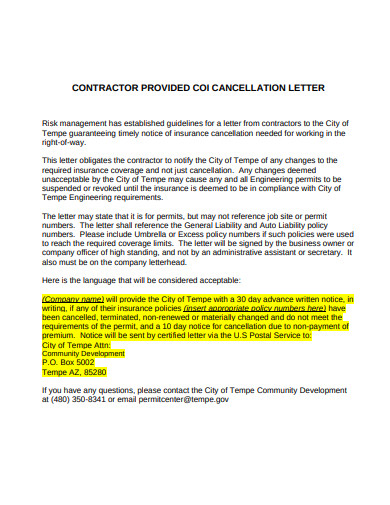 9+ Cancellation Letter Templates - Google Docs, Word, Pages,PDF