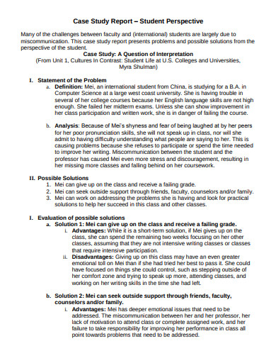  Study Report Sample Case Study Report Sample 2022 10 29