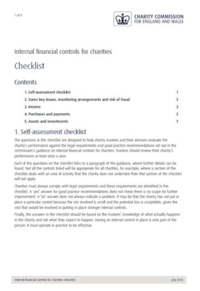 12+ Control Checklist Templates - PDF, Google Docs, Word, Pages