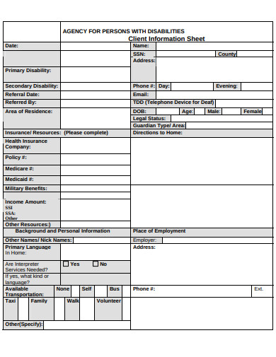 20+ Client Sheet Templates in Google Docs | Word | Pages | PDF | Google ...