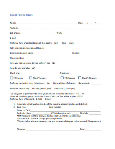 20+ Client Sheet Templates in Google Docs | Word | Pages | PDF | Google ...