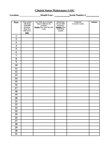 FREE 21+ Maintenance Log Templates in Google Docs | MS Word | Pages | PDF