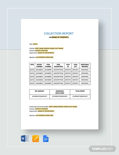 9+ Collection Report Templates in Google Docs | Word | Pages | PDF | XLS