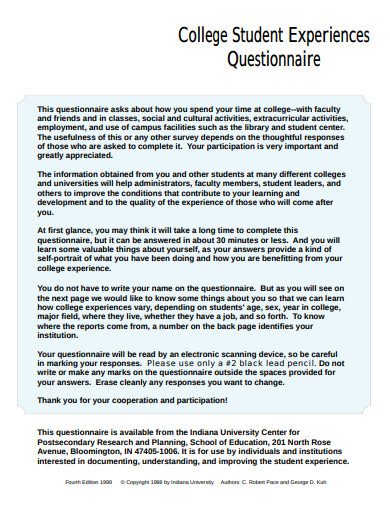 23+ Student Questionnaire Templates in Google Docs | Word | Pages | PDF