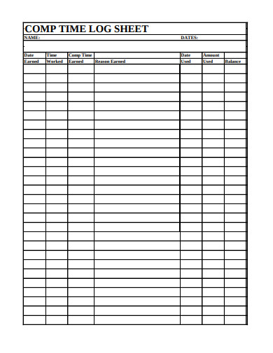 16+ Log Sheet Templates in Google Docs | Google Sheets | Word | Pages ...