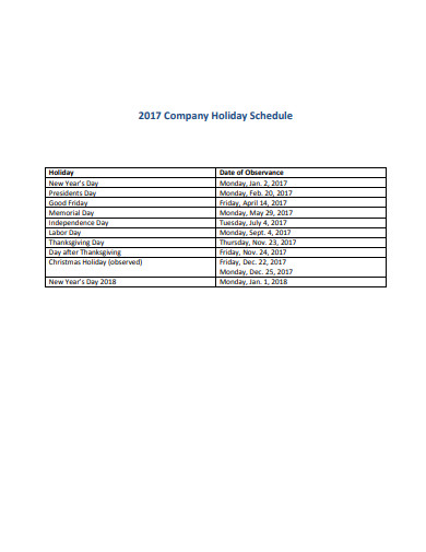 13+ Holiday Schedule Templates in Google Docs | Word | Pages | PDF | XLS