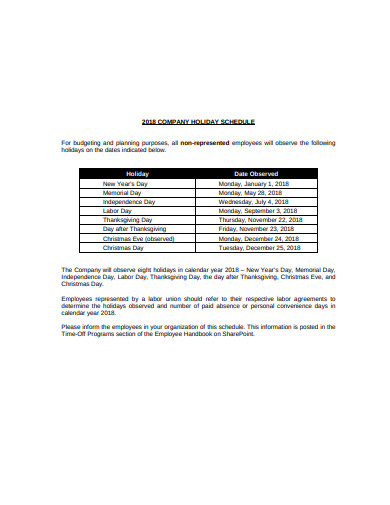 13+ Holiday Schedule Templates in Google Docs | Word | Pages | PDF | XLS