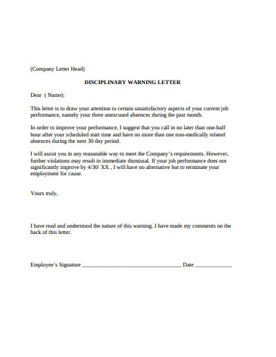 7+ Company Warning Letter Templates in Google Docs | Word | Pages | PDF