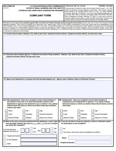 FREE 18+ Complaint Form Templates in PDF |MS Word | Pages | Docs