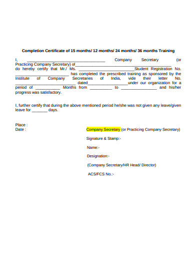 23+ Training Certificate Templates in Google Docs | Word