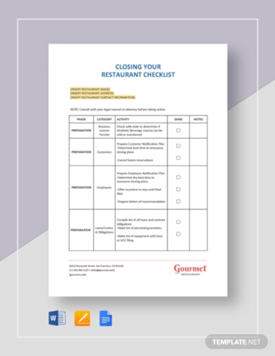 13+ Closing Checklist Templates - PDF, PSD, Google Docs, Word