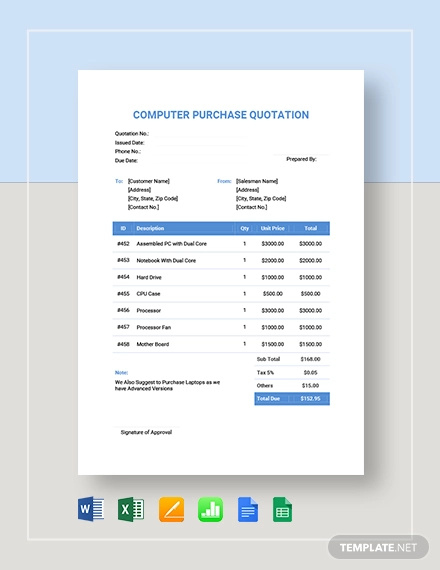 11+ Purchase Quotation Templates - Samples, Examples Format Download