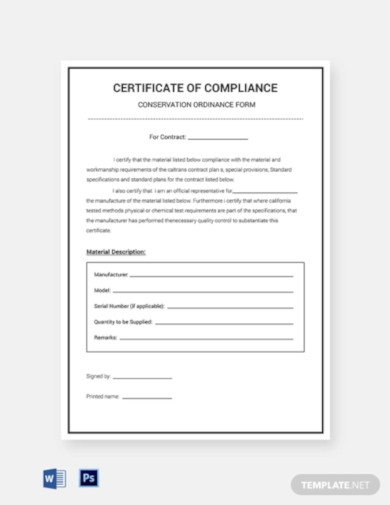 20+ Compliance Certificate Templates - Word, PSD, PDF